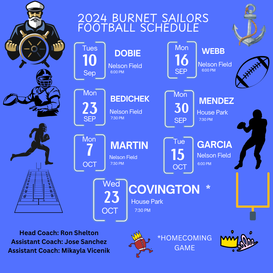2024-2025 Burnet Middle School Football Schedule | Burnet Middle School